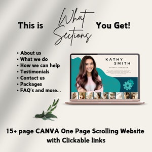 Portfolio Canva Website Template, Clickable Landing One Page, Clean Simple, Scrolling Website ...