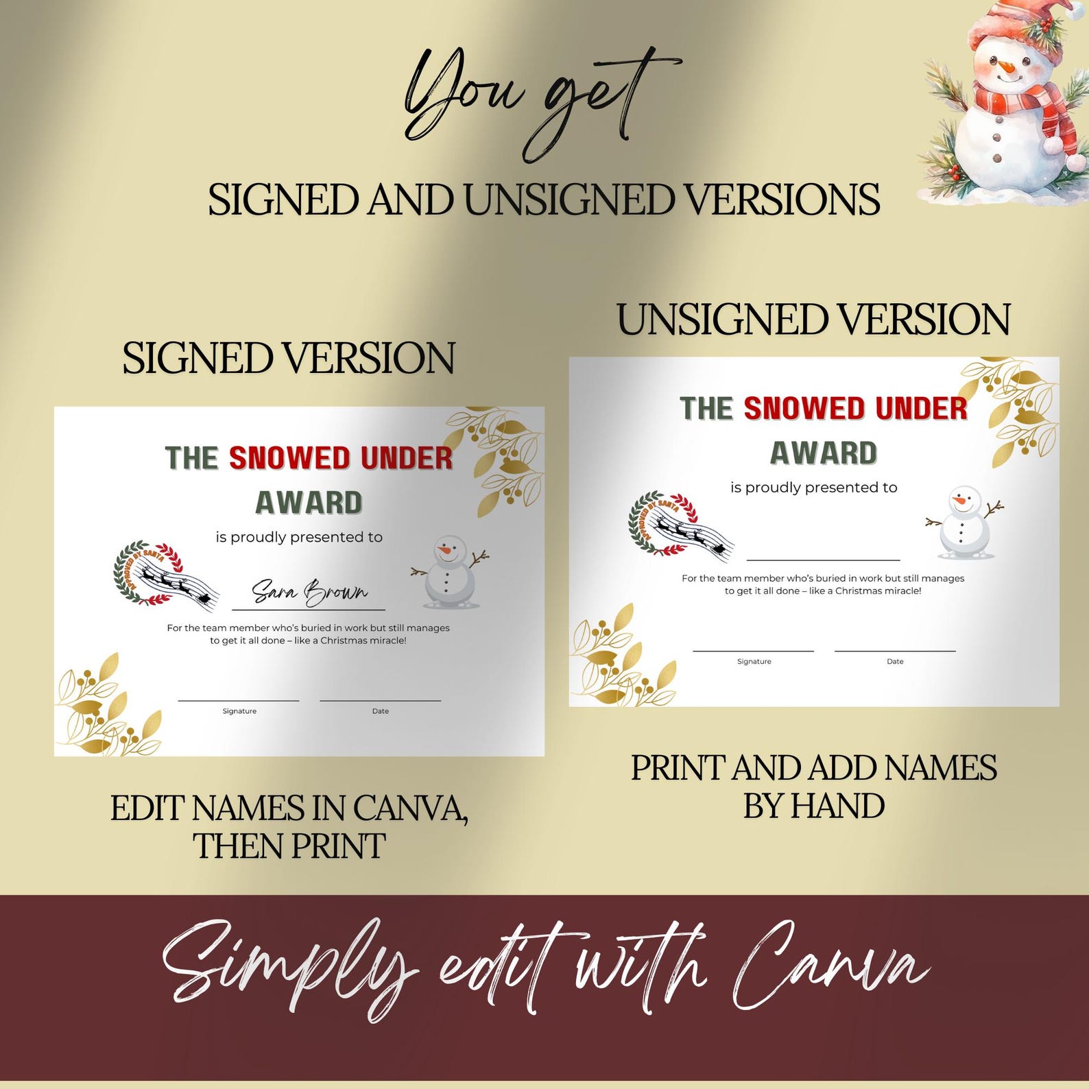 Funny Employee Christmas Awards, Employee Appreciation, Funny Work ...