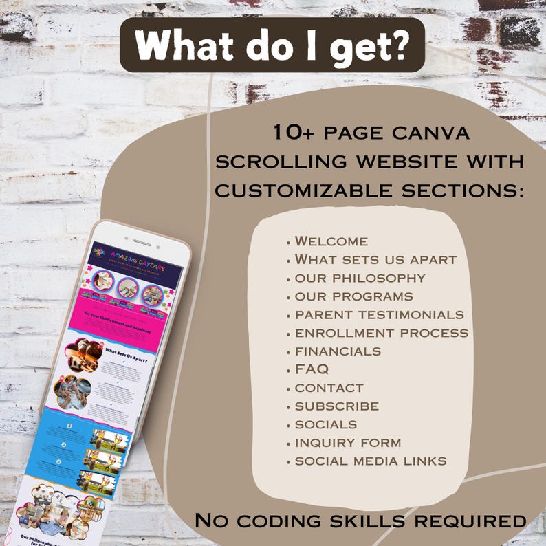 Daycare Canva Website Template, Kindergarten Custom Site, Childcare Center, in Home Family ...