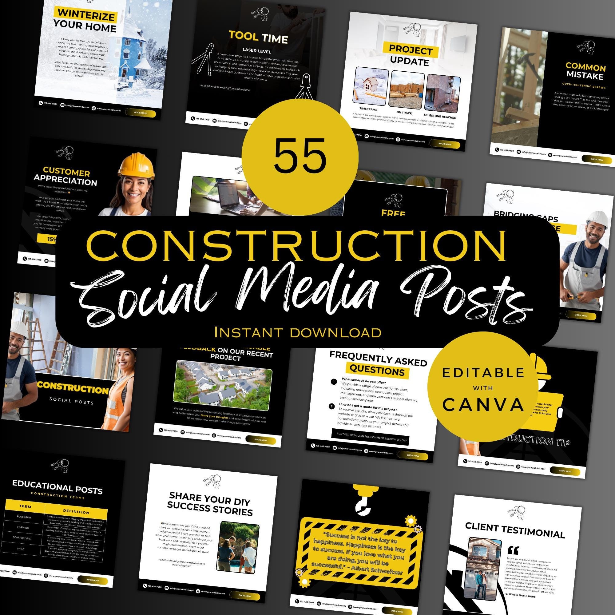 Construction Social Media Posts | Instagrame Construction Company Feed ...