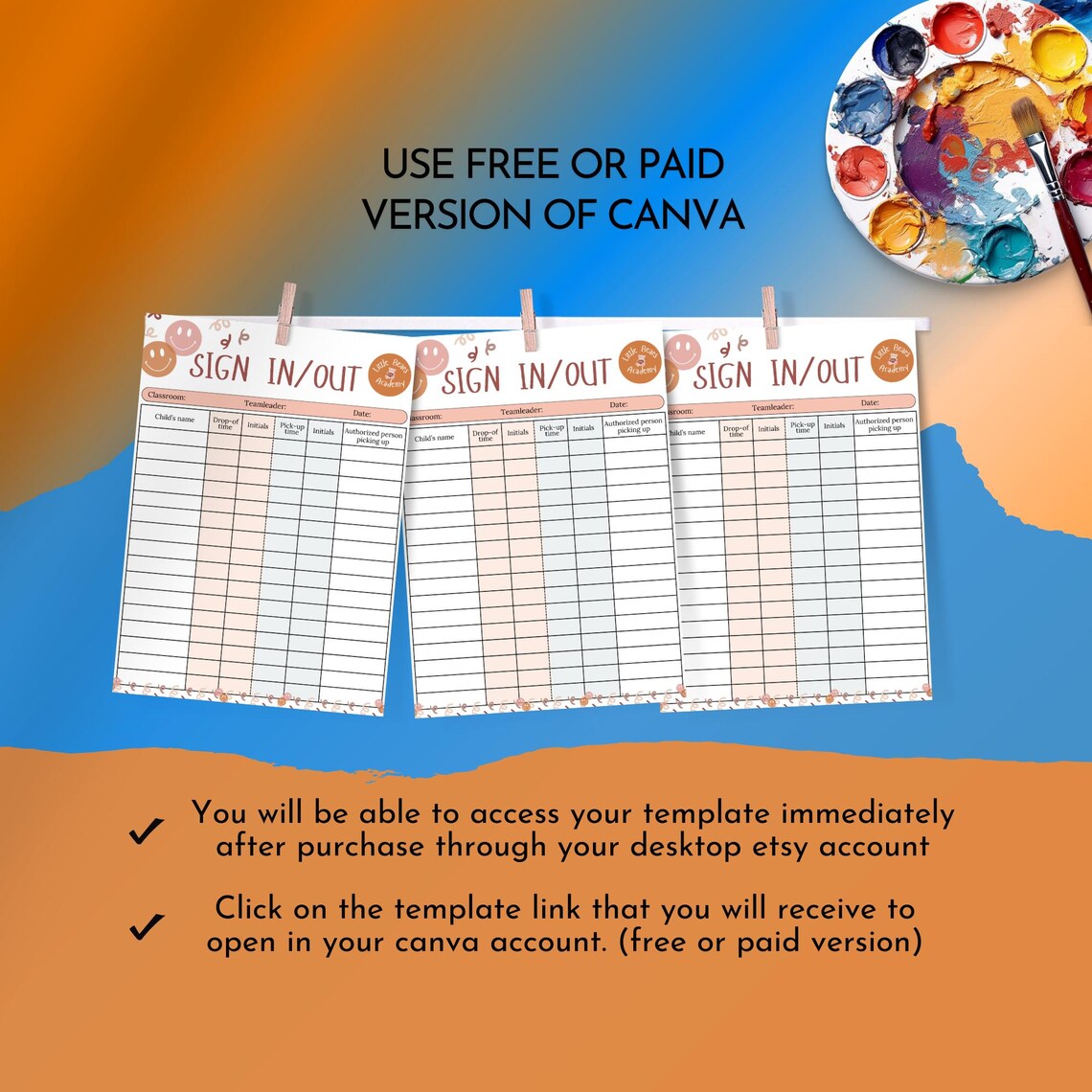Childcare Sign In/out Sheet, Daycare Forms, Family Daycare Attendance ...