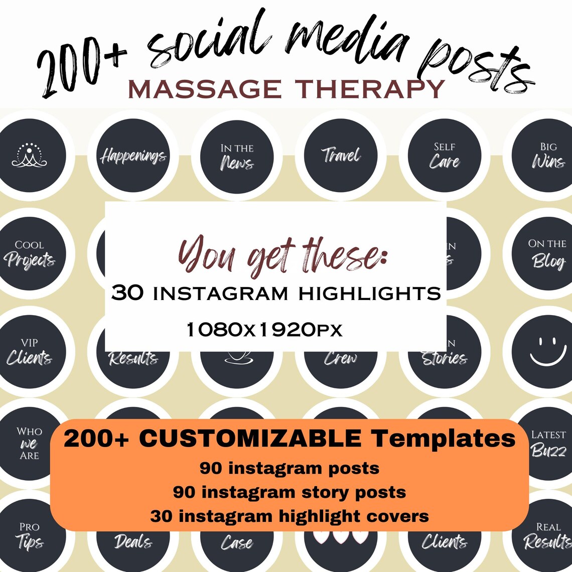 210 Massage Therapy Social Media Bundle | Canva Massage Therapist ...