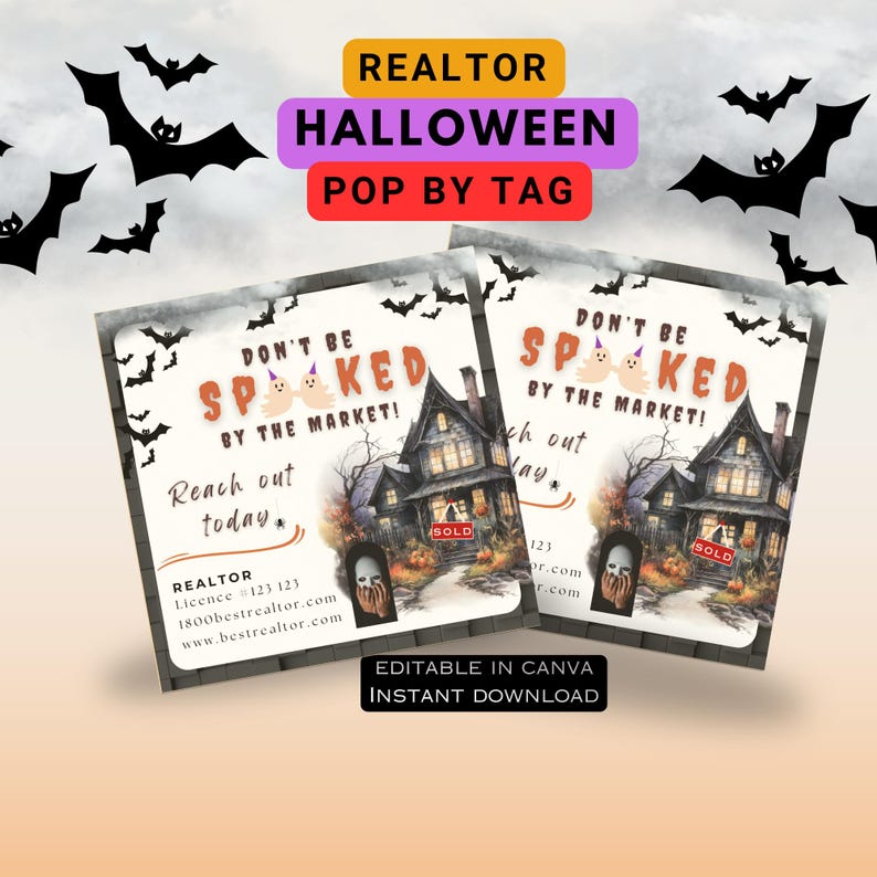 Halloween Realtor Pop by Tag | Dont Be Spooked | Real Estate Marketing ...