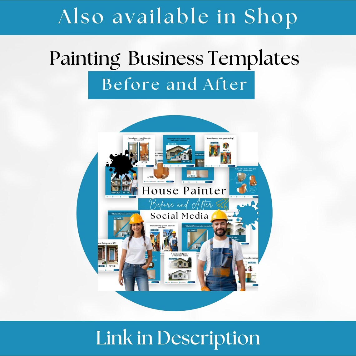 House Painter Canva Social Media Posts | Painting Business Marketing ...