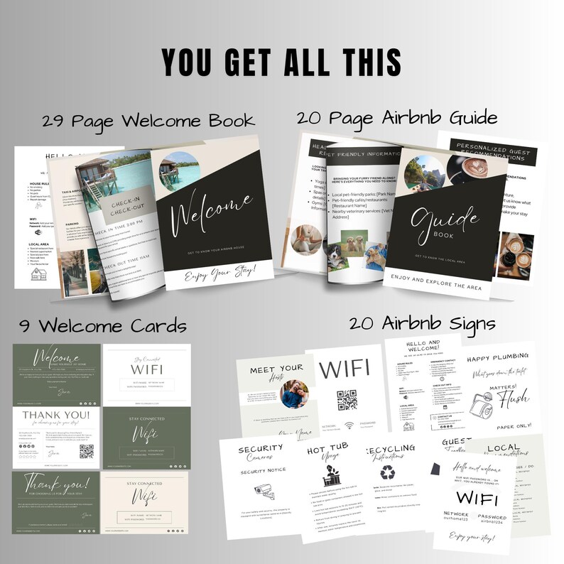 Airbnb Host Welcome Kit, Guest Guide & Airbnb Signs, Wifi Sign ...
