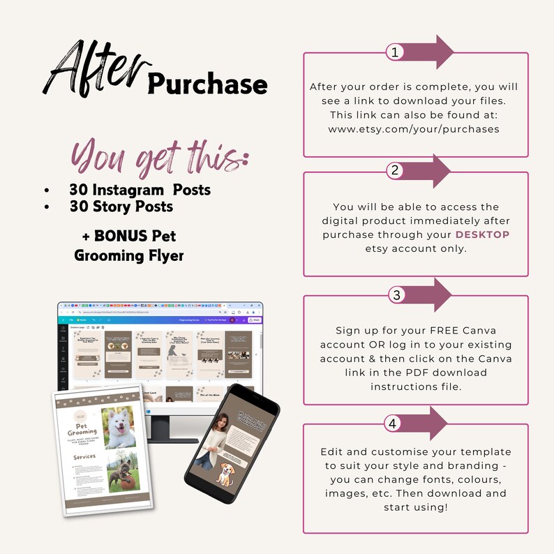60 Pet Grooming Instagram Posts, Instagram Story Templates, Groomer ...