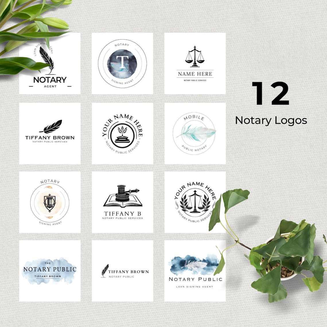 Notary Public Logos, Canva Template, Notary Services, Mobile Notary ...