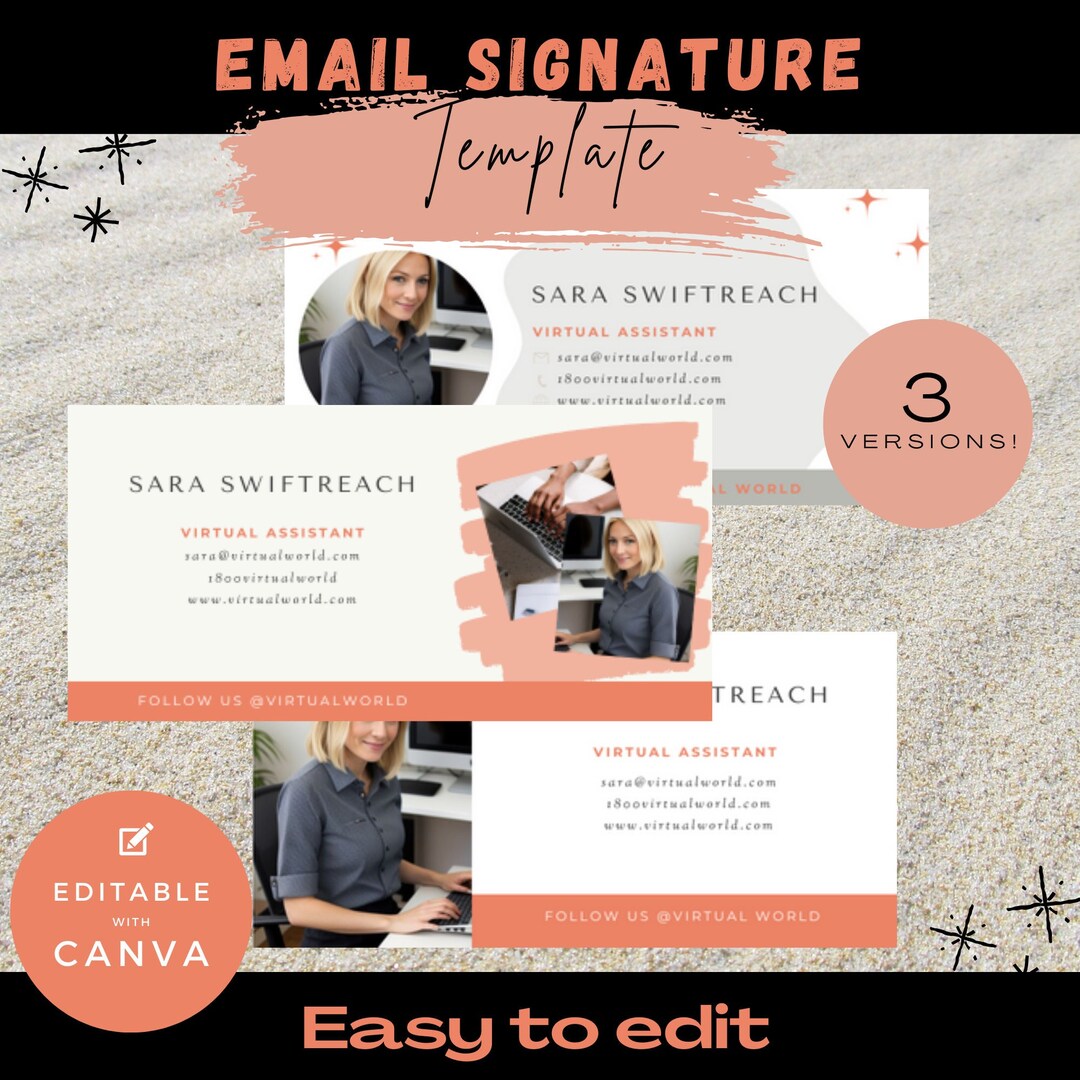 Email Signature, Virtual Assistant Email Signature, Customizable Email ...