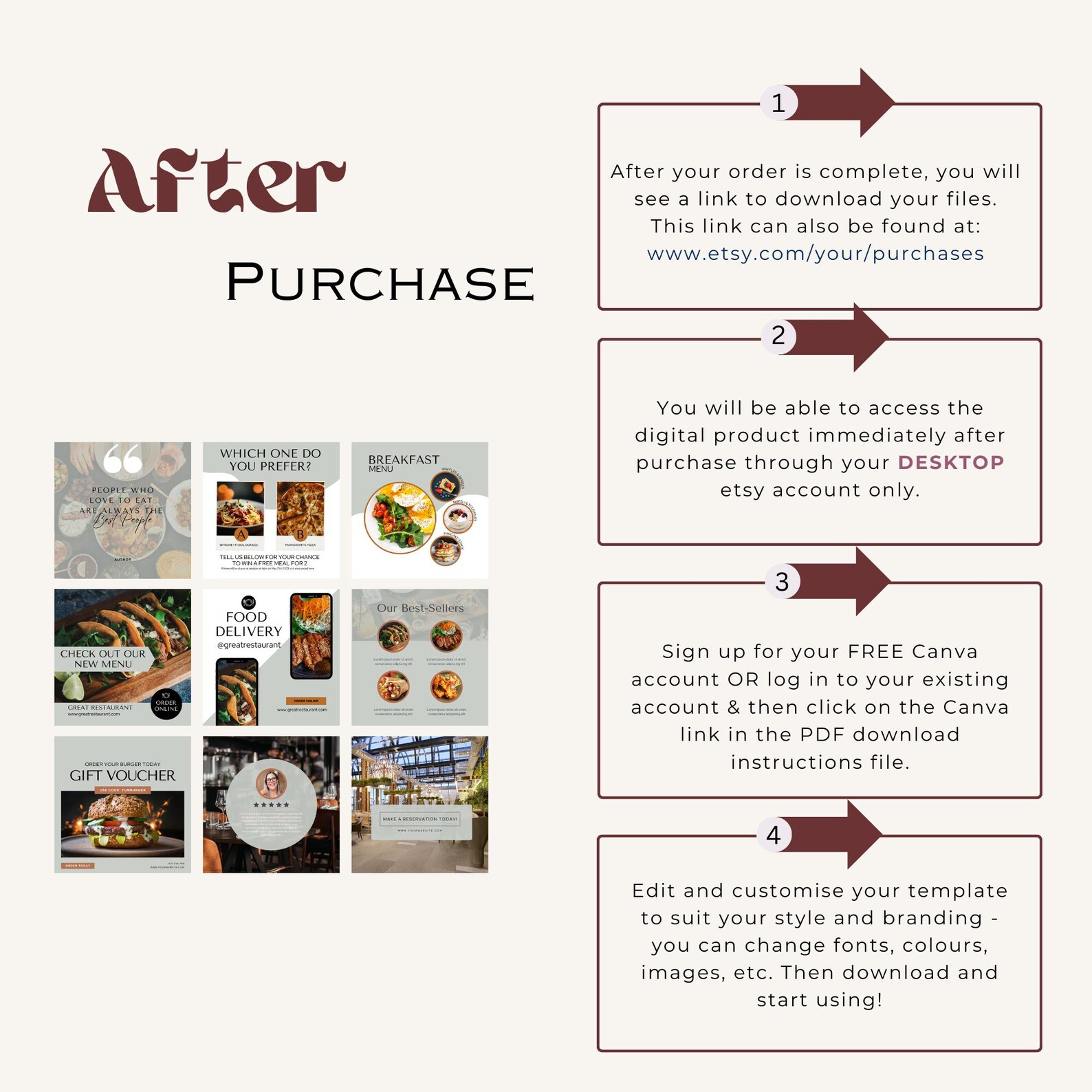 Food Services Social Media Canva Templates | Instagram Stories | IG ...