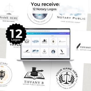 Notary Public Logos, Canva Template, Notary Services, Mobile Notary ...
