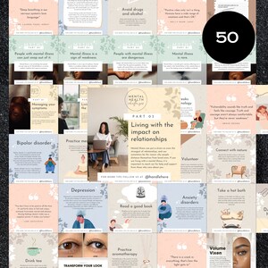 50 Mental Health Instagram Templates | Therapists Social Media ...