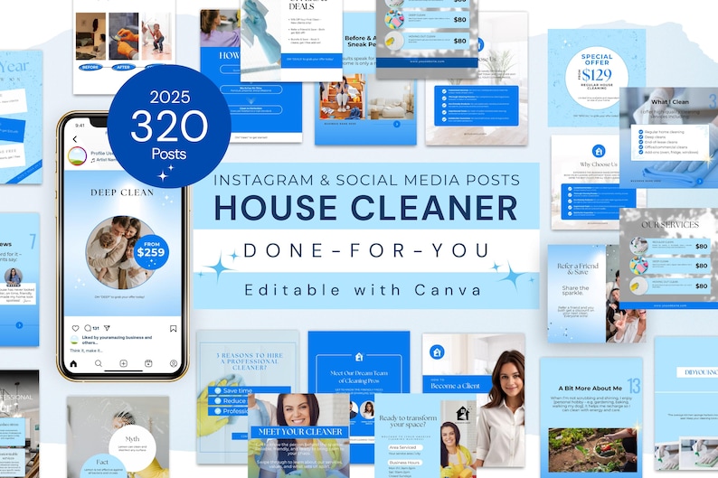 House Cleaning Instagram Canva Templates, Cleaner 2025 Instagram Posts ...