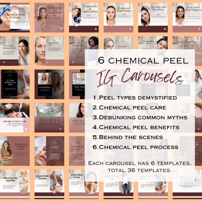 Chemical Peel Instagram Canva Carousels | Esthetician Social Media ...