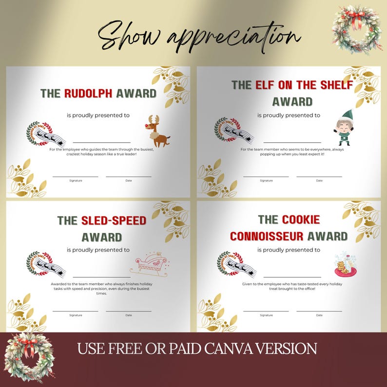 Funny Employee Christmas Awards, Employee Appreciation, Funny Work ...