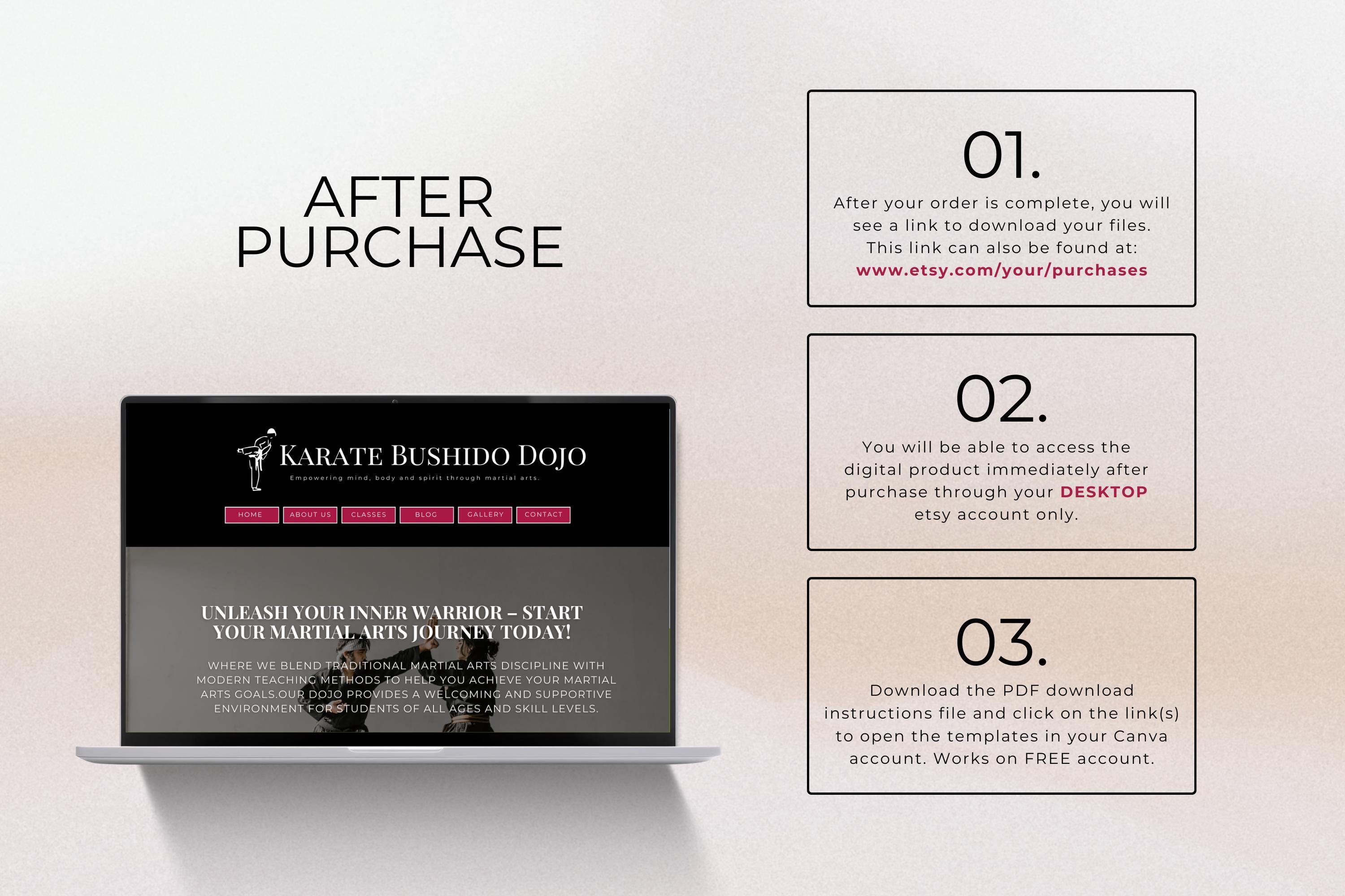 Karate School Website, Canva Template, Dojo Website Design, Landing ...