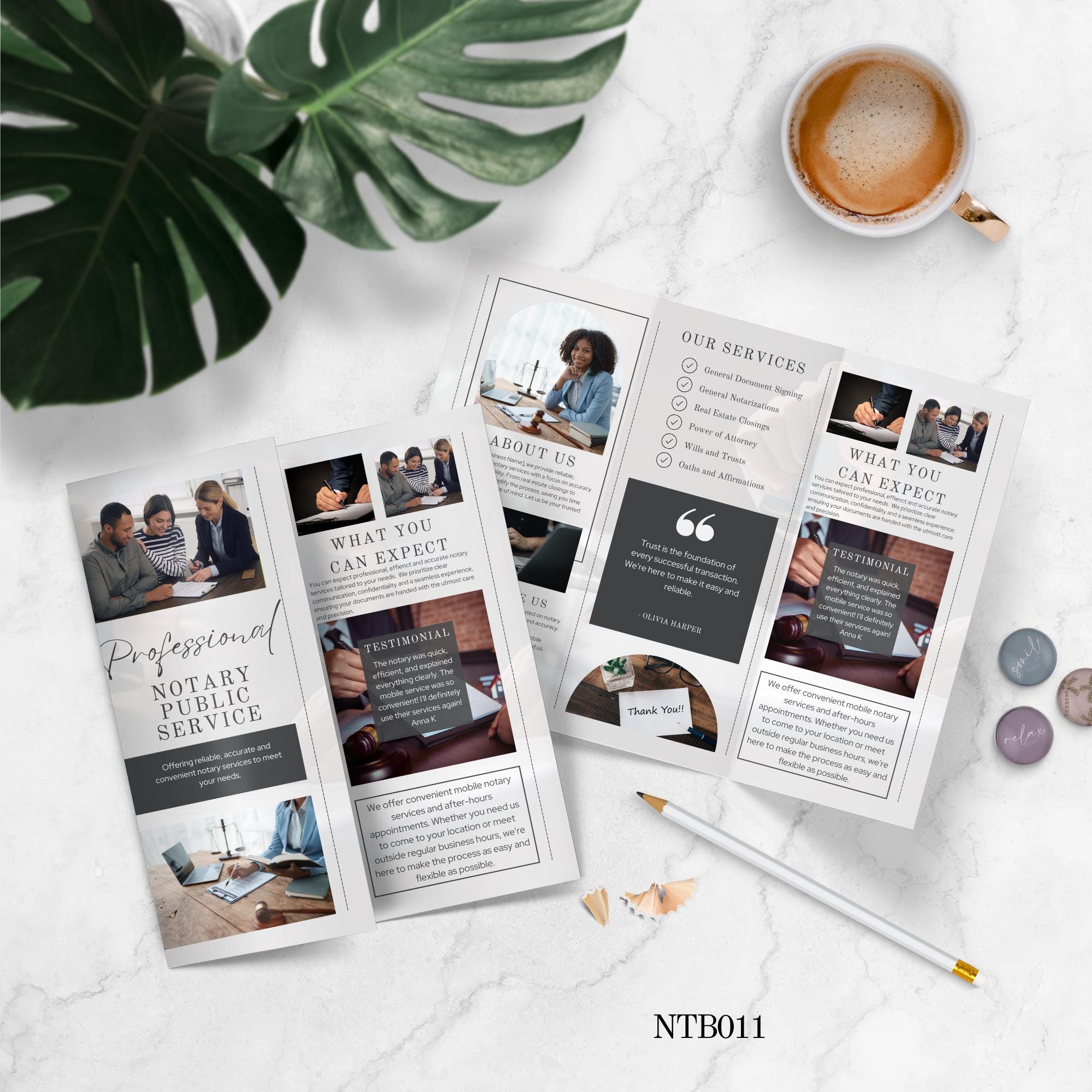 Notary Trifold Flyer, Signing Agent Brochure, Notary Public Pamphlet ...