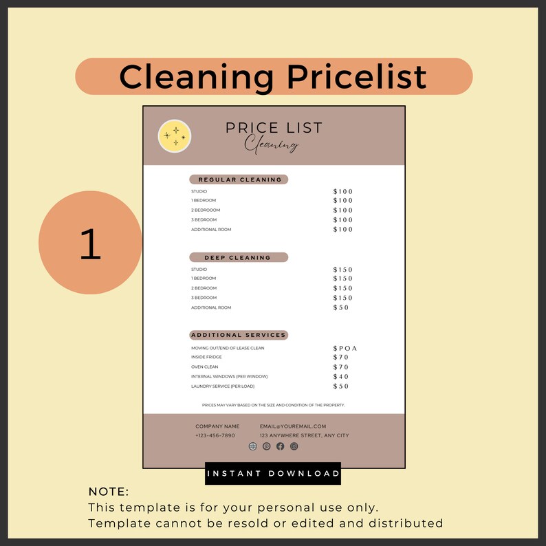 Cleaning Business Price List, Cleaning Service Price List, Cleaning Service Marketing, Cleaning ...
