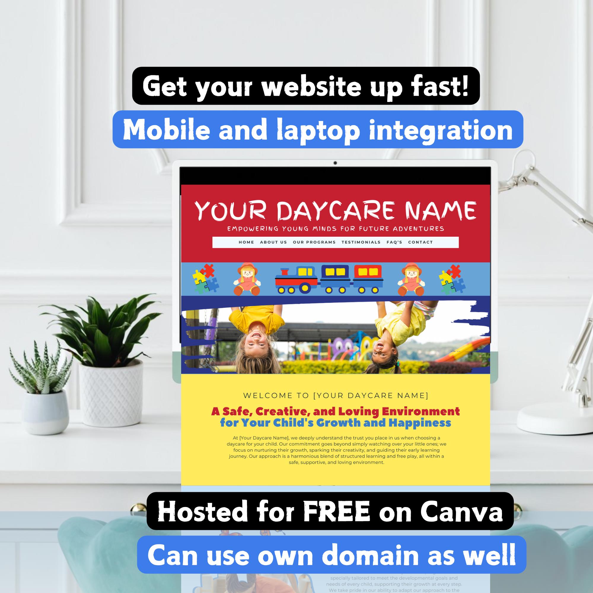 Daycare Canva Website Template | Kindergarten Website | Childcare ...
