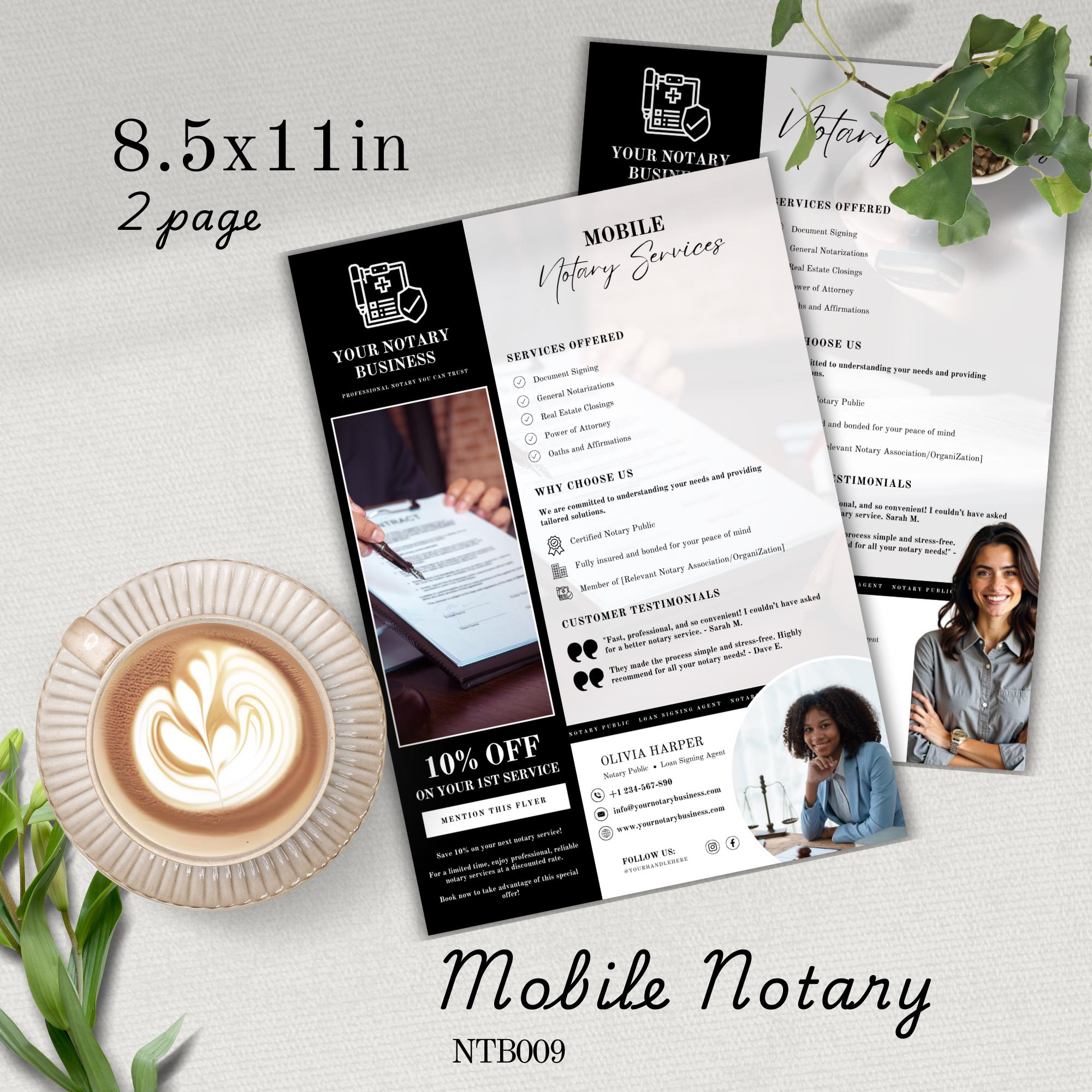 Notary Public Flyer Bundle, Small Business Flyers, Notary Tear off ...