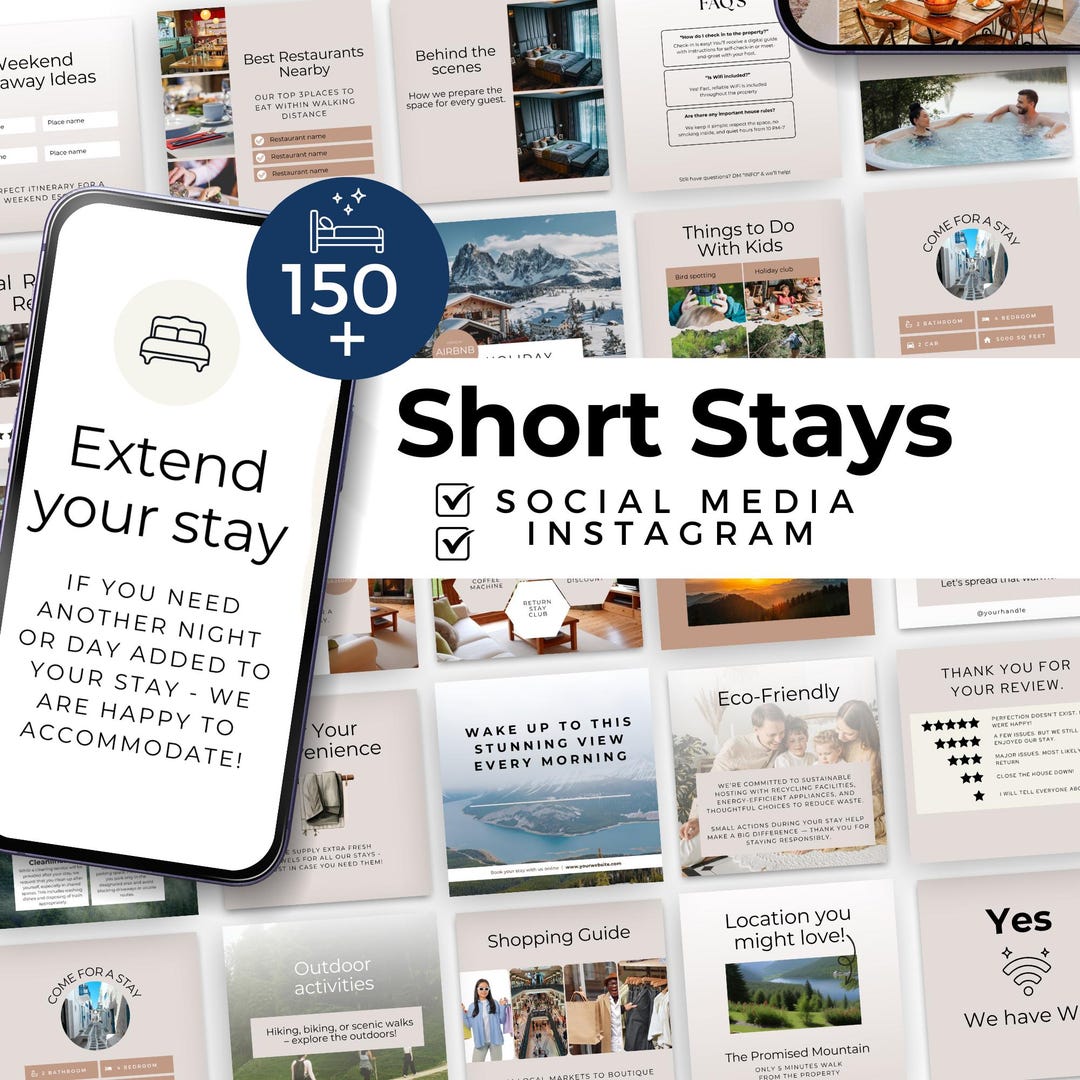 Airbnb Host Social Media Kit, Instagram, Square & Vertical Posts,canva ...