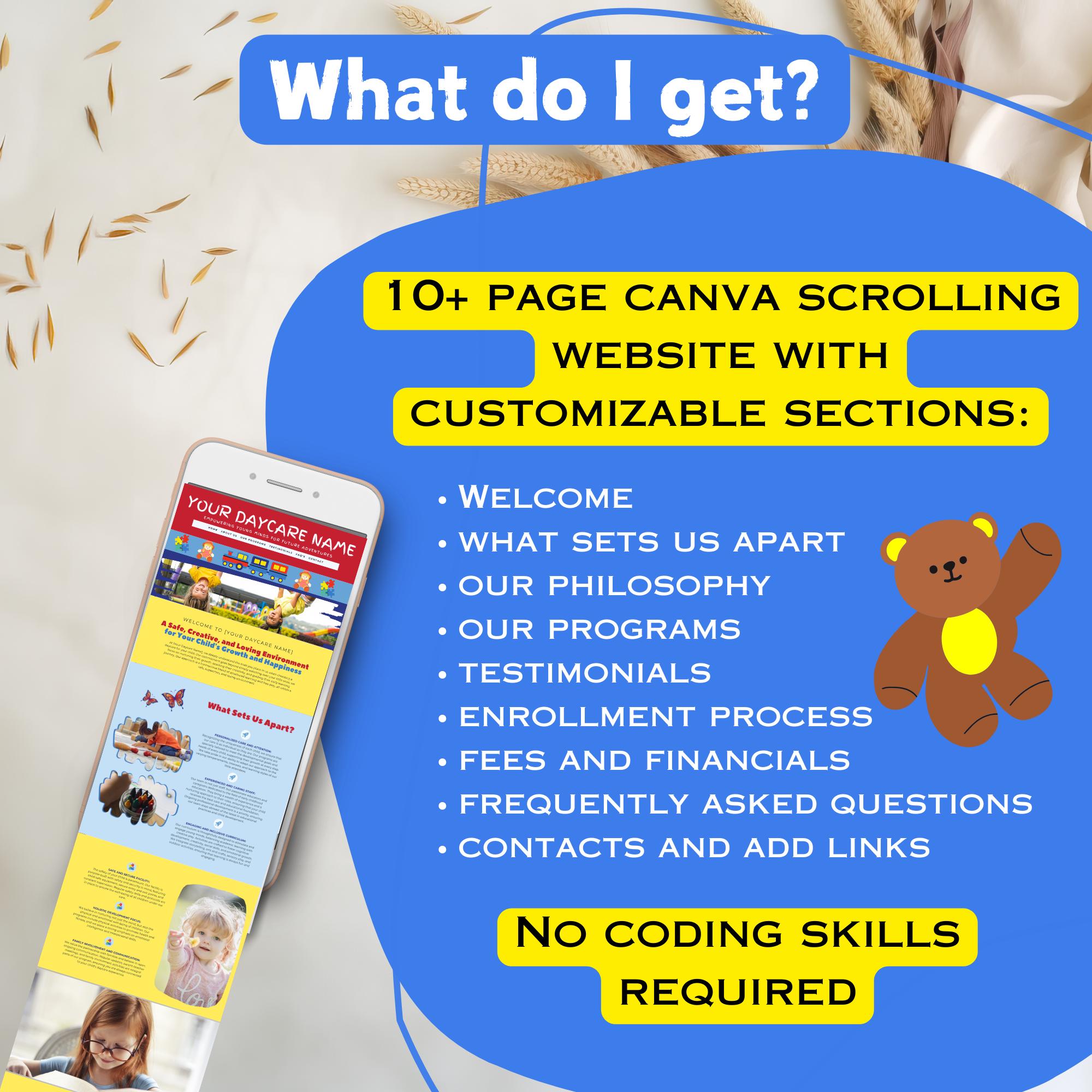 Daycare Canva Website Template | Kindergarten Website | Childcare ...