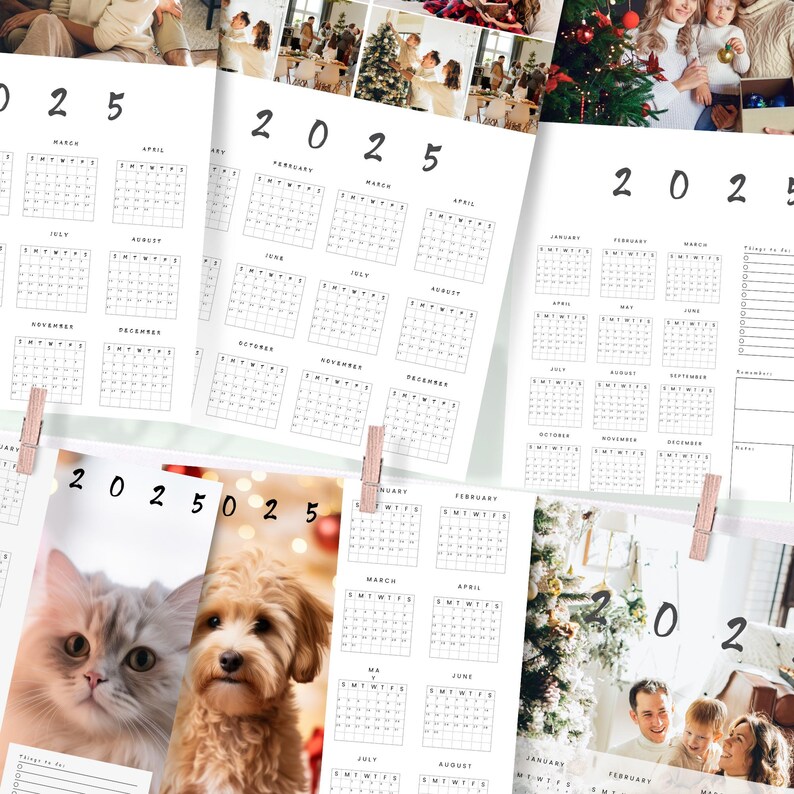 Custom Photo Calendar 2025, Yearly Wall Calendar, Family Photo Calendar ...