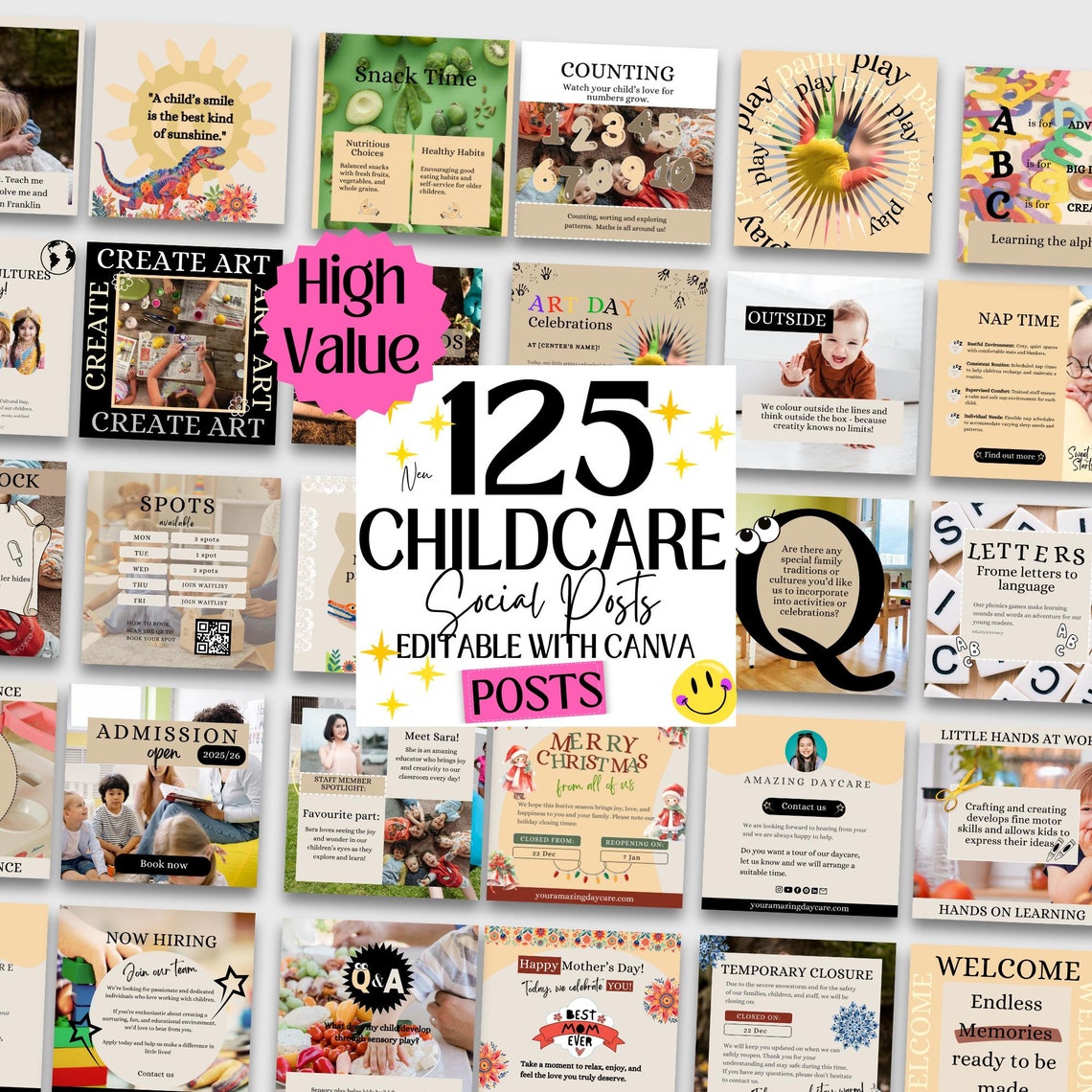 Childcare Social Media Posts, Early Learning Center Posts, Instagram ...