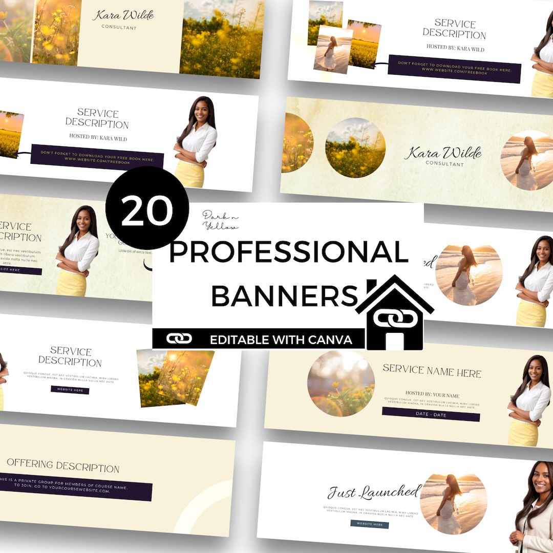 Professional Banners, Canva Banner Template, Professional Header ...