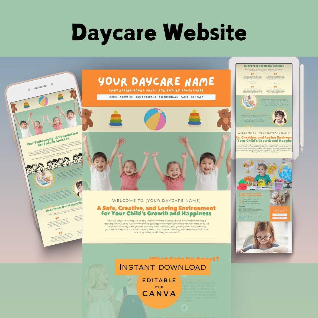 Kids Daycare Website Template, Family Home Day Care, Nursery Provider ...