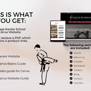 Karate School Website, Canva Template, Dojo Website Design, Landing ...