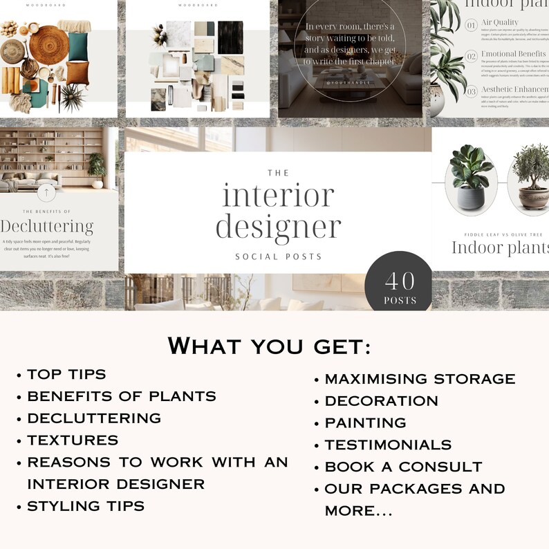 40 Interior Design Social Media Templates, Minimalist Designer Posts ...