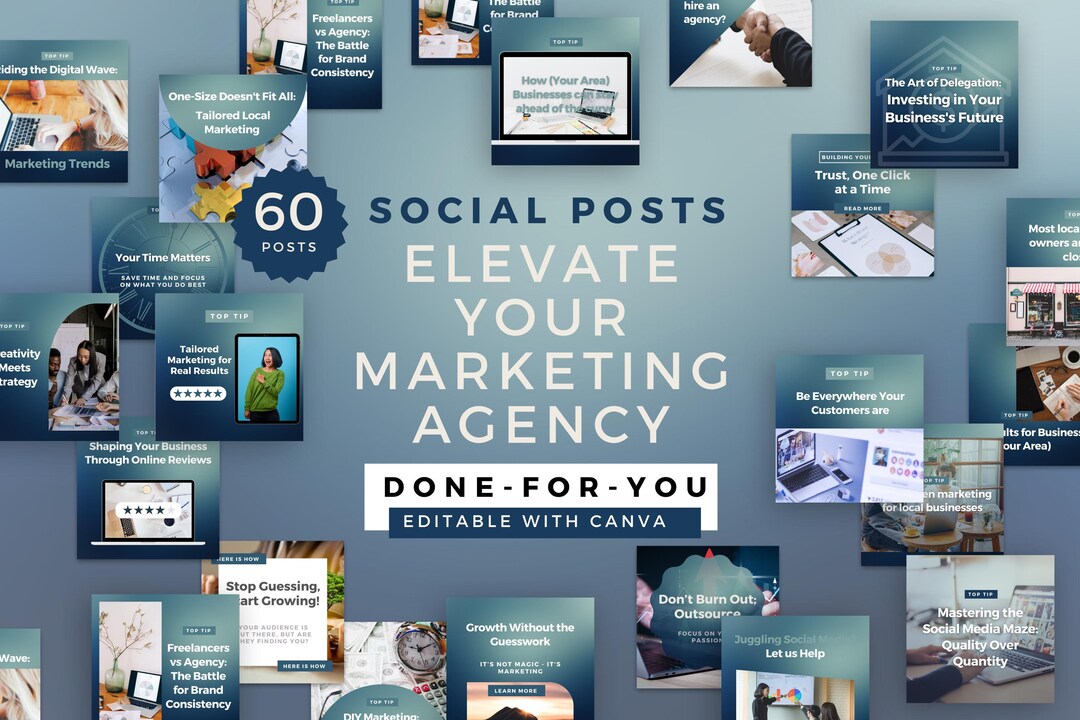 Marketing Agency Social Media Posts, Canva Templates, Digital Marketing ...