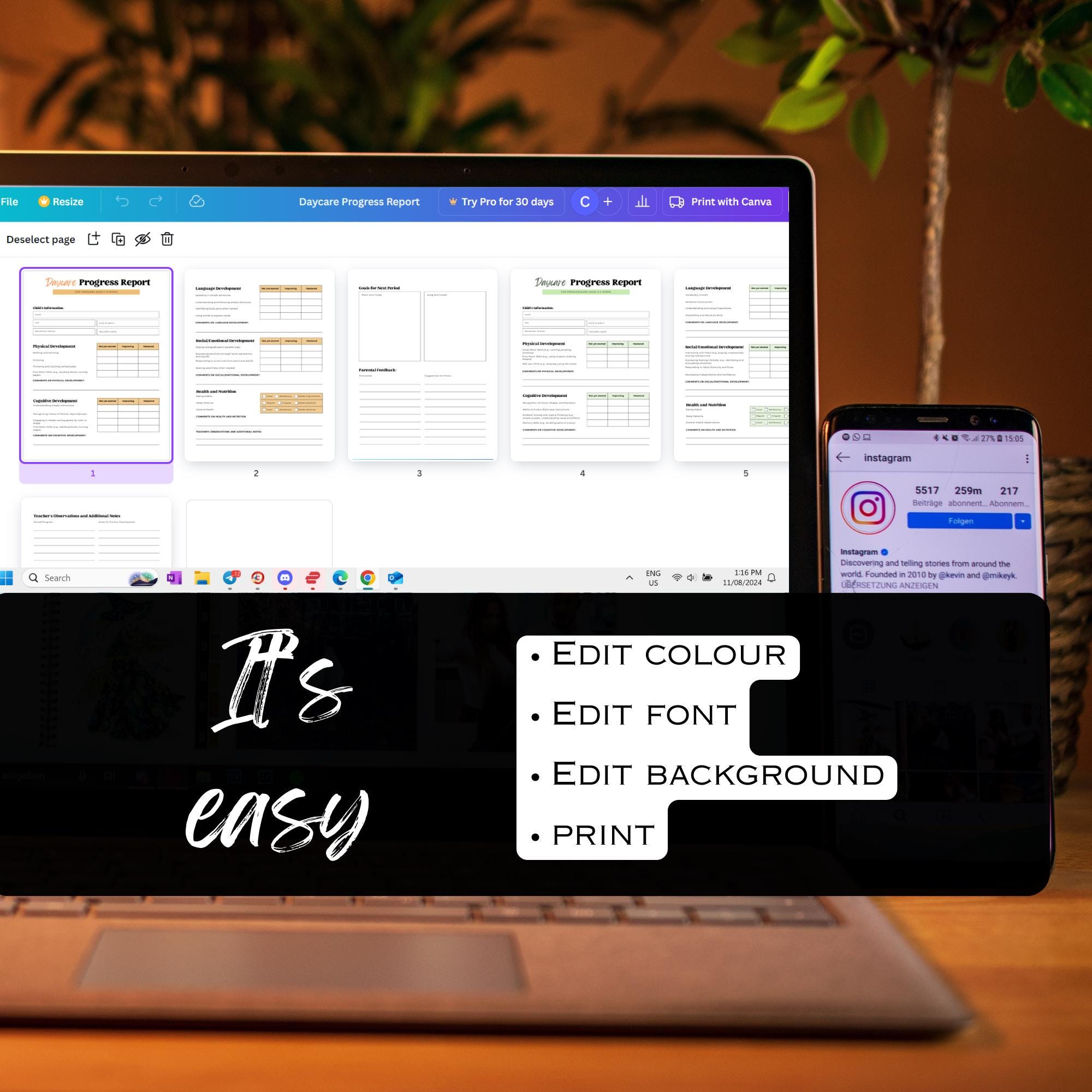 Daycare Progress Report | Early Childhood Report Card | Early Learning ...