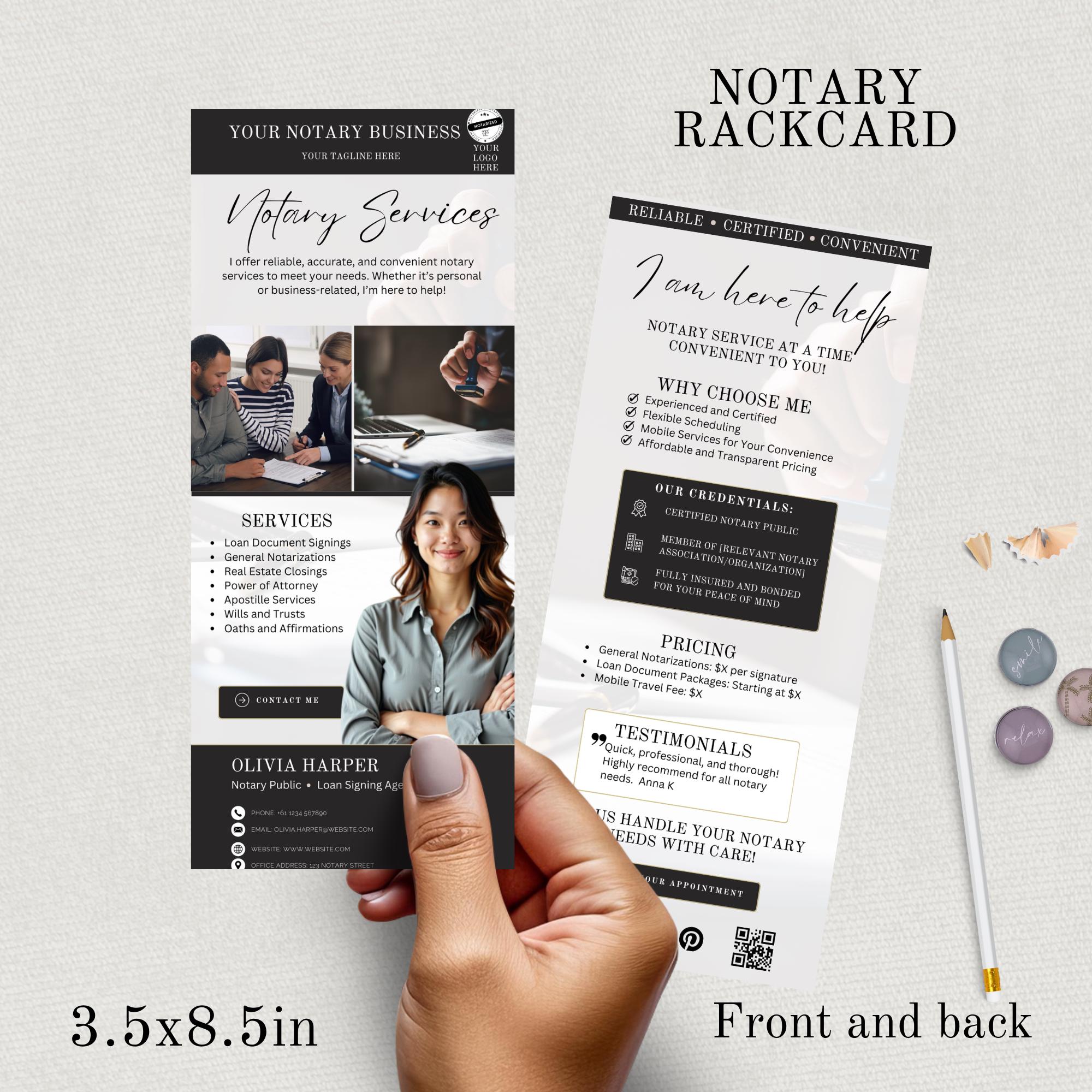 Notary Public Flyer Bundle, Small Business Flyers, Notary Tear off ...