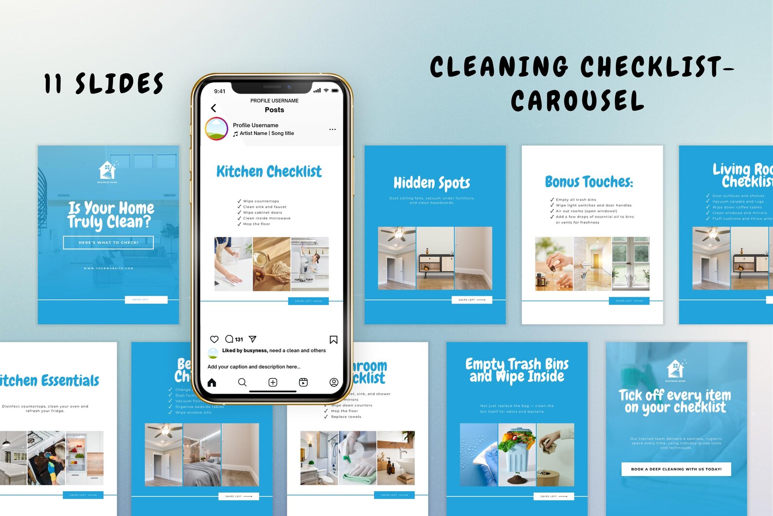 Cleaning Service Instagram Carousels, Canva Templates Slide, Cleaner ...