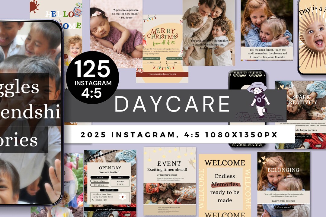 2025 Daycare Instagram Posts, Instagram Feed Template Education ...