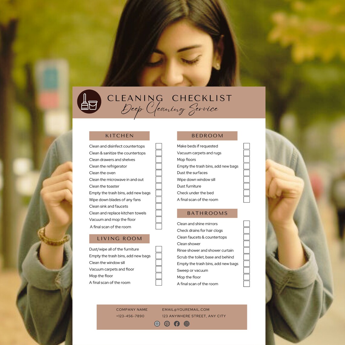 Cleaning Checklist Template, Editable, Includes Regular, Deep and ...
