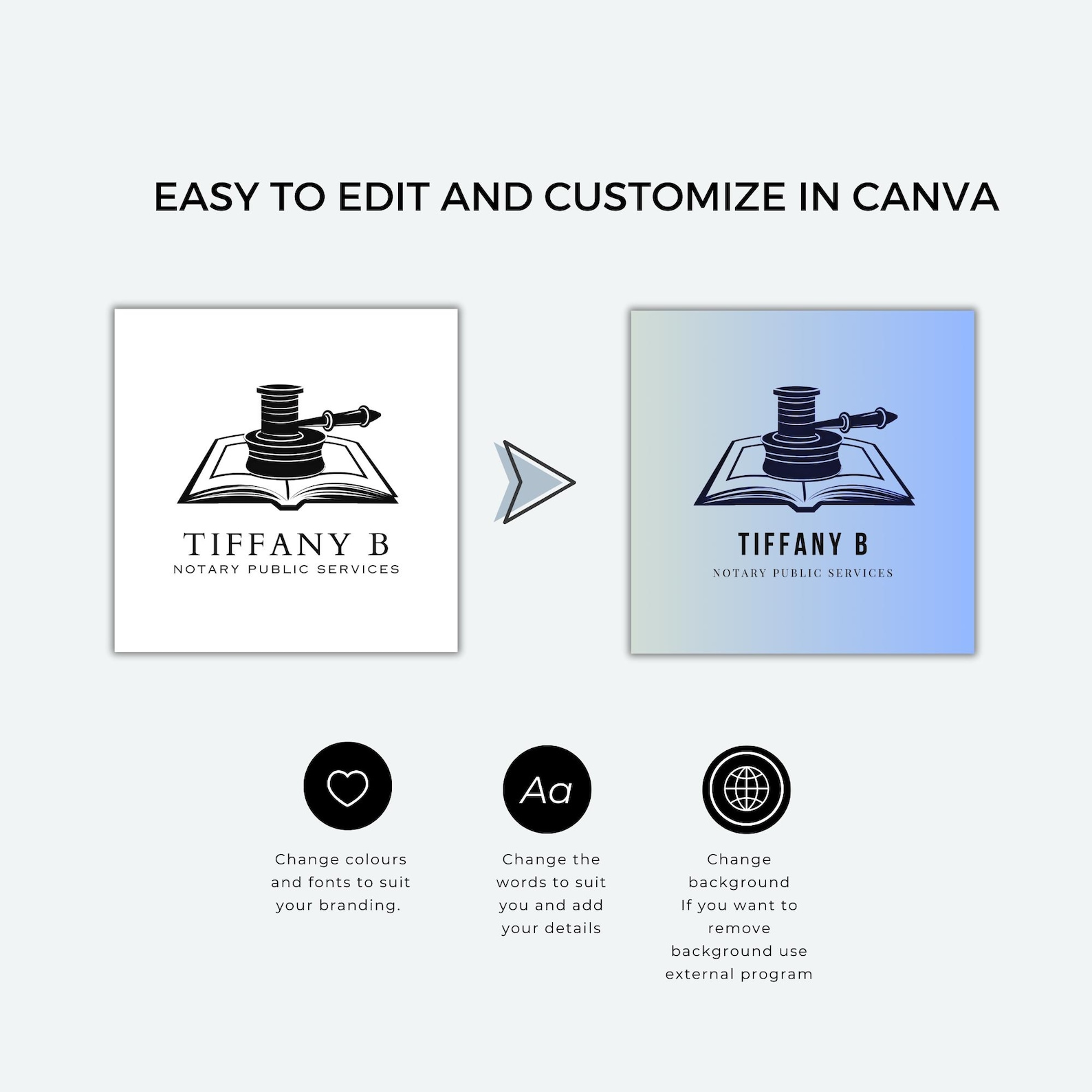 Notary Public Logos, Canva Template, Notary Services, Mobile Notary ...