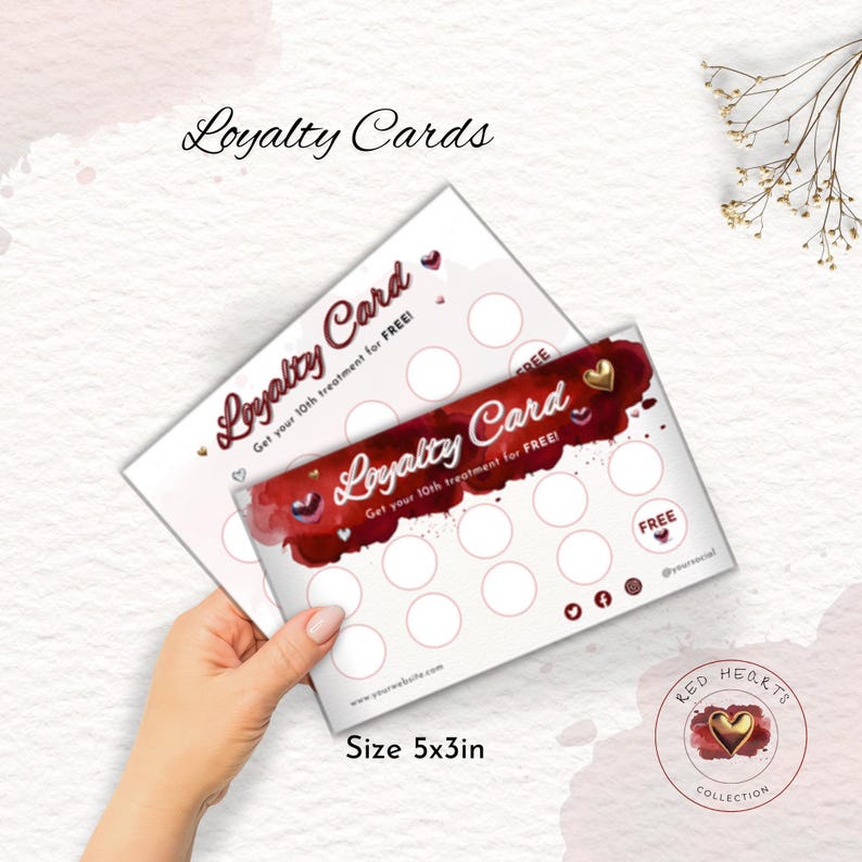 Loyalty Card Template, Printable and Editable Customer Reward Card ...
