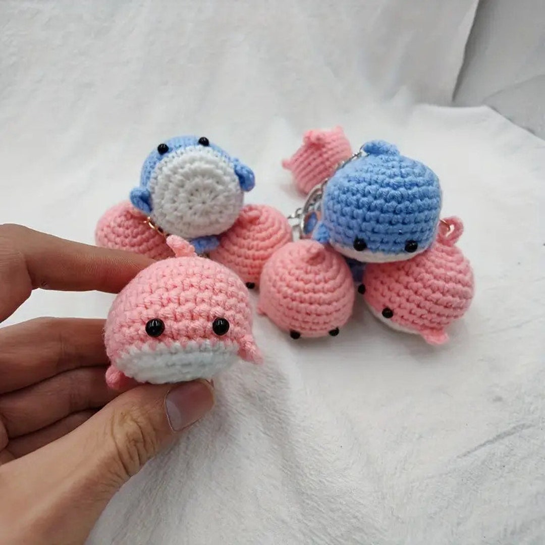 Cartoon Little Whale Keychain Hanging Handmade Crochet Pendant - Etsy