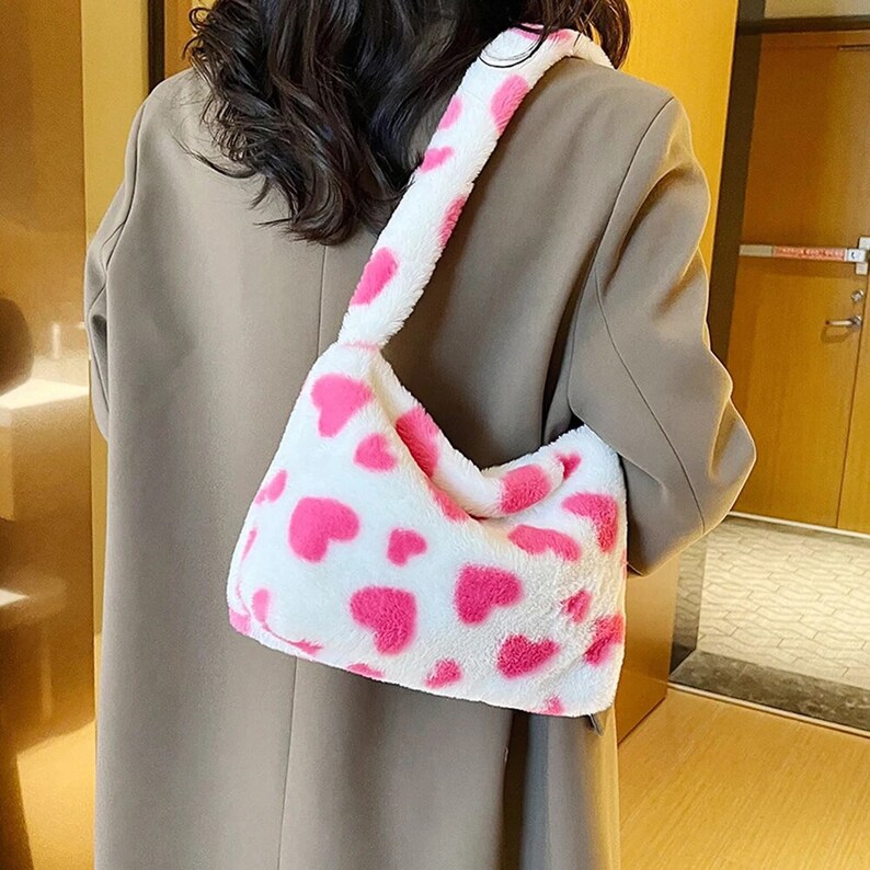 Fluffy Bag Y2K Tote Bag Plush Sherpa Handbag - Etsy