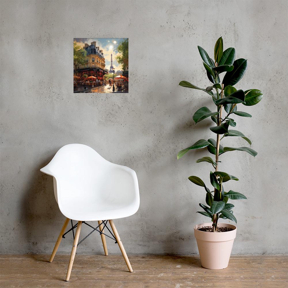 French Street Cafe Art Print - 10x10, 12x12, 14x14, 16x16 & 18x18 ...
