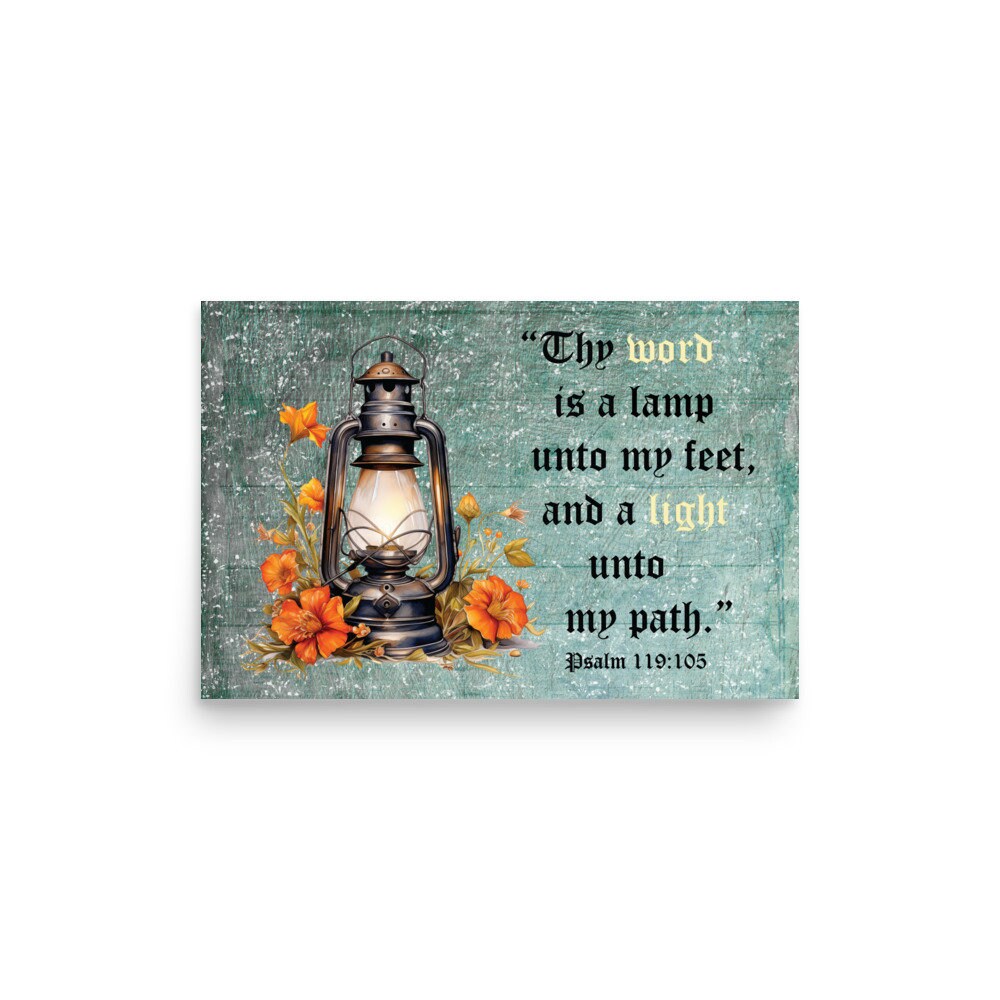 Thy Word is a Lamp Unto My Feet | Bible Verse Poster | 18"x12" or 36 ...