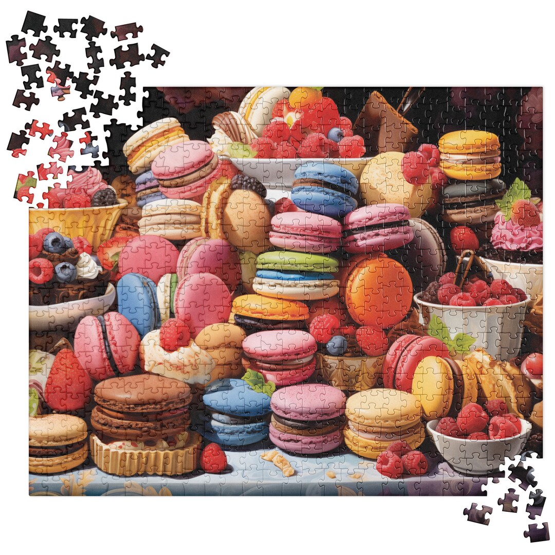 Colorful Macarons and French Pastries Jigsaw Puzzle - 252 Pcs or 520 ...