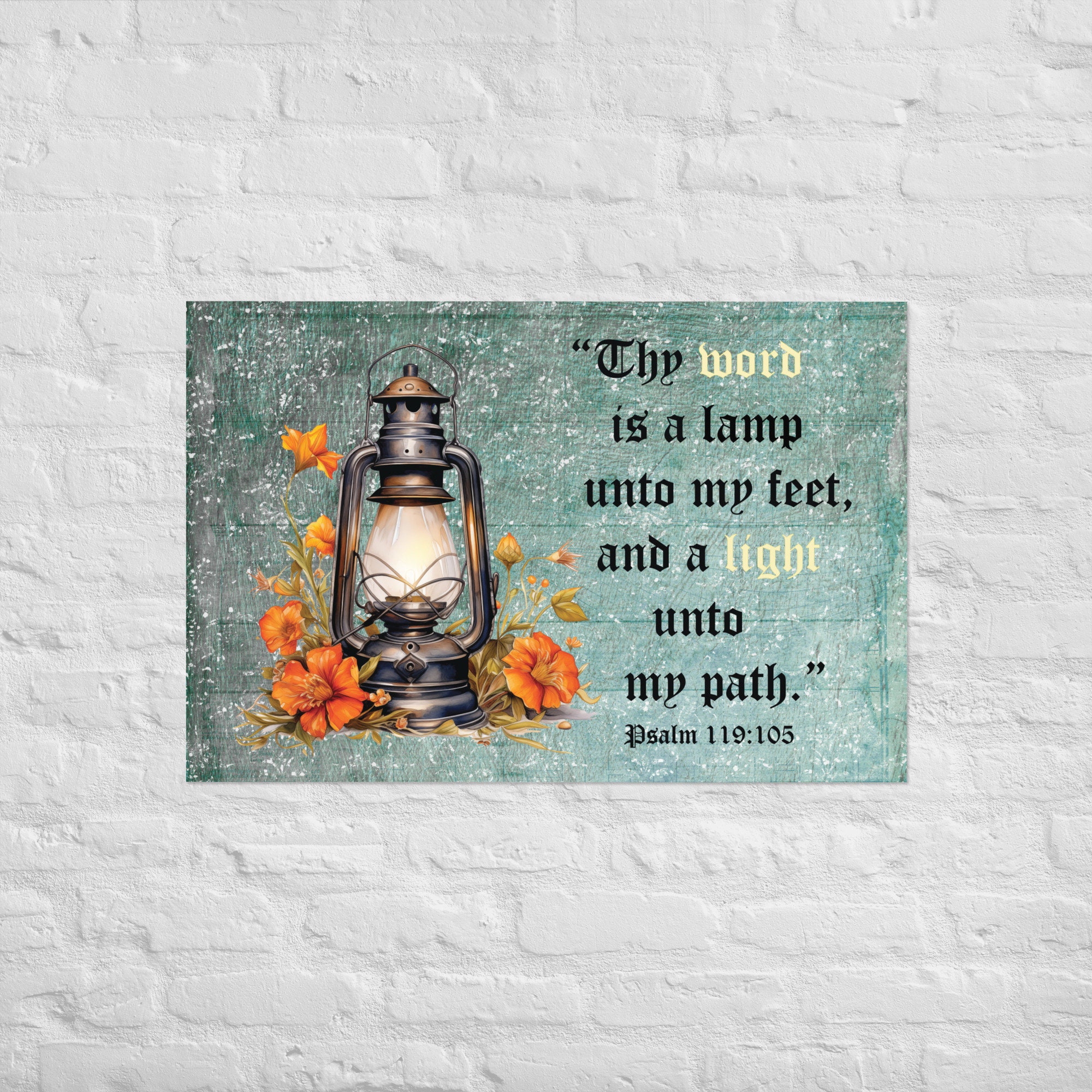 Thy Word is a Lamp Unto My Feet | Bible Verse Poster | 18"x12" or 36 ...