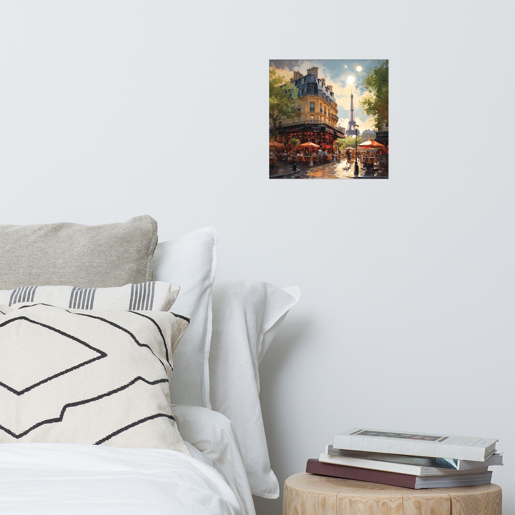 French Street Cafe Art Print - 10x10, 12x12, 14x14, 16x16 & 18x18 ...