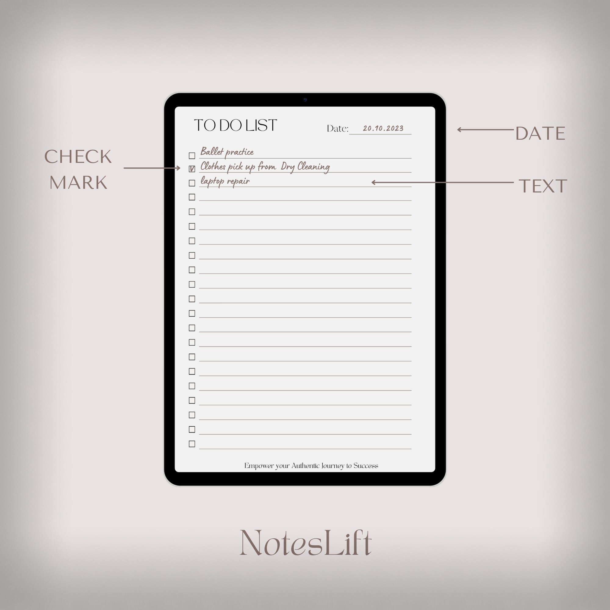 Digital to Do List Goodnotes Template, Undated to Do List Template ...