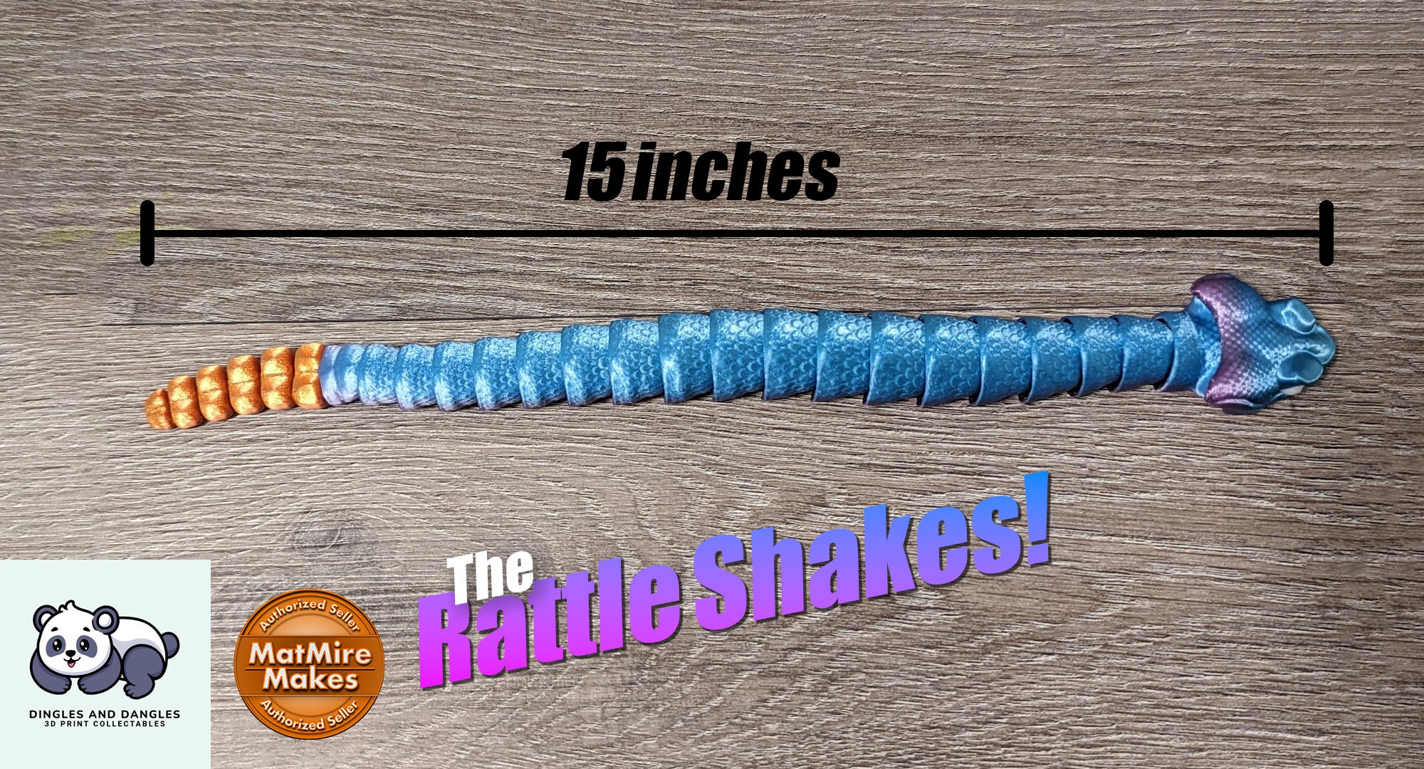 Realistic Rattlesnake With Authentic Rattle 3d Collectable Sensory Toy ...