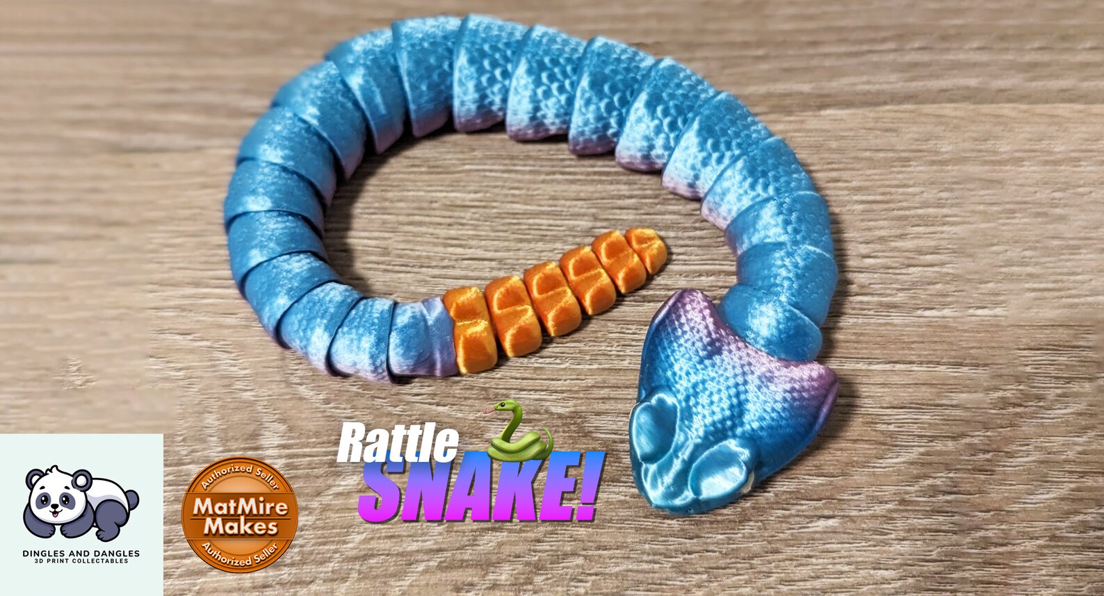 Realistic Rattlesnake With Authentic Rattle 3d Collectable Sensory Toy ...