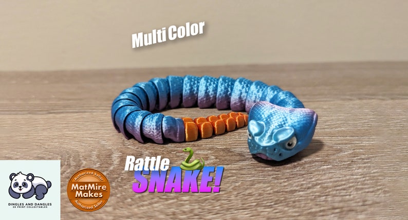 Realistic Rattlesnake With Authentic Rattle 3d Collectable Sensory Toy ...